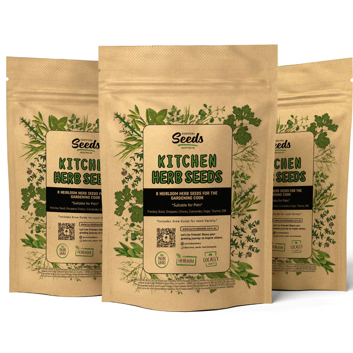 Kitchen Herb Seeds | 8 x Heirloom Varieties – Survival Seeds